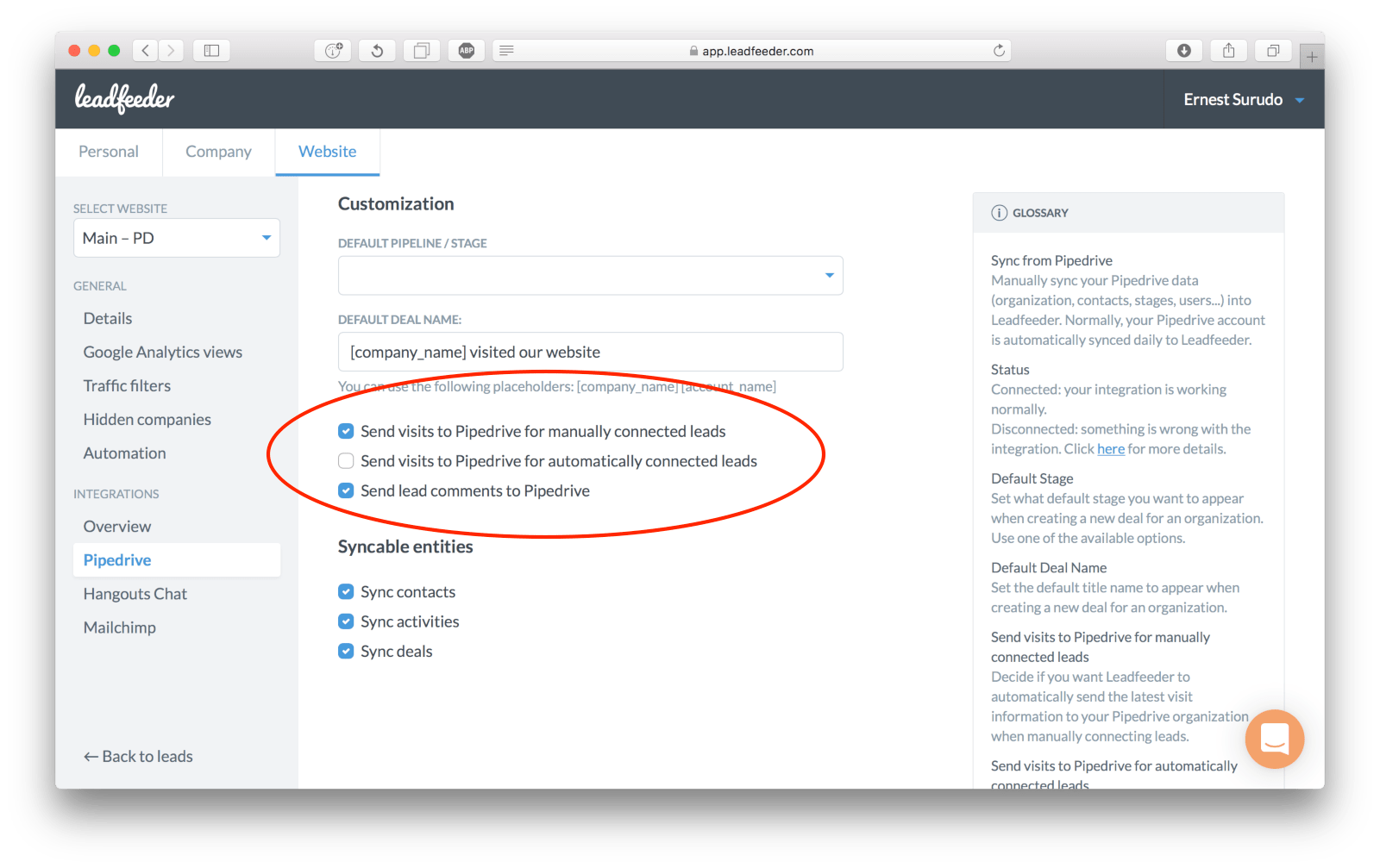 Pipedrive Integration | Leadfeeder